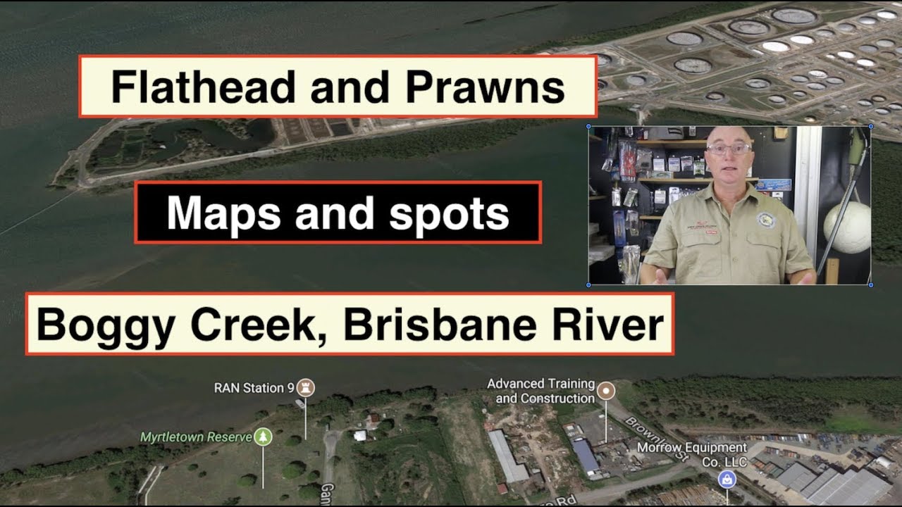 Flathead fishing and Prawn in Boggy creek, Brisbane River. Maps and ...
