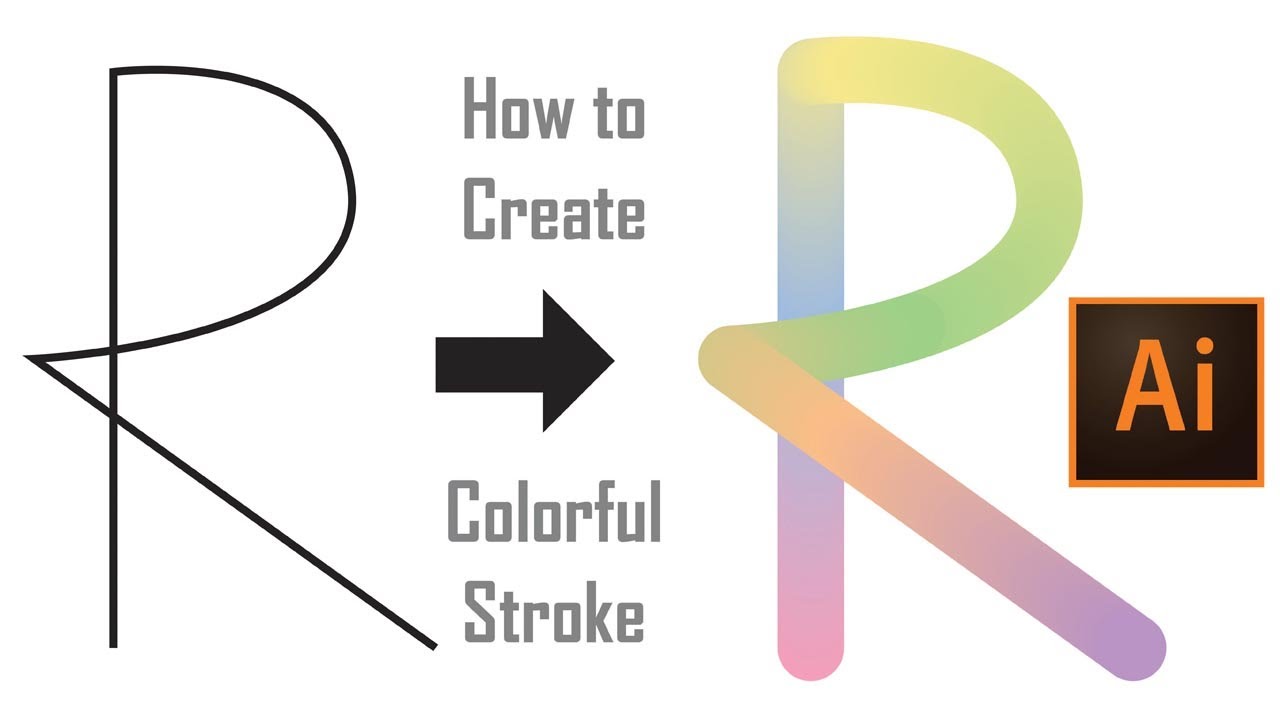 ็How to create color blending stroke text in illustrator typography ...