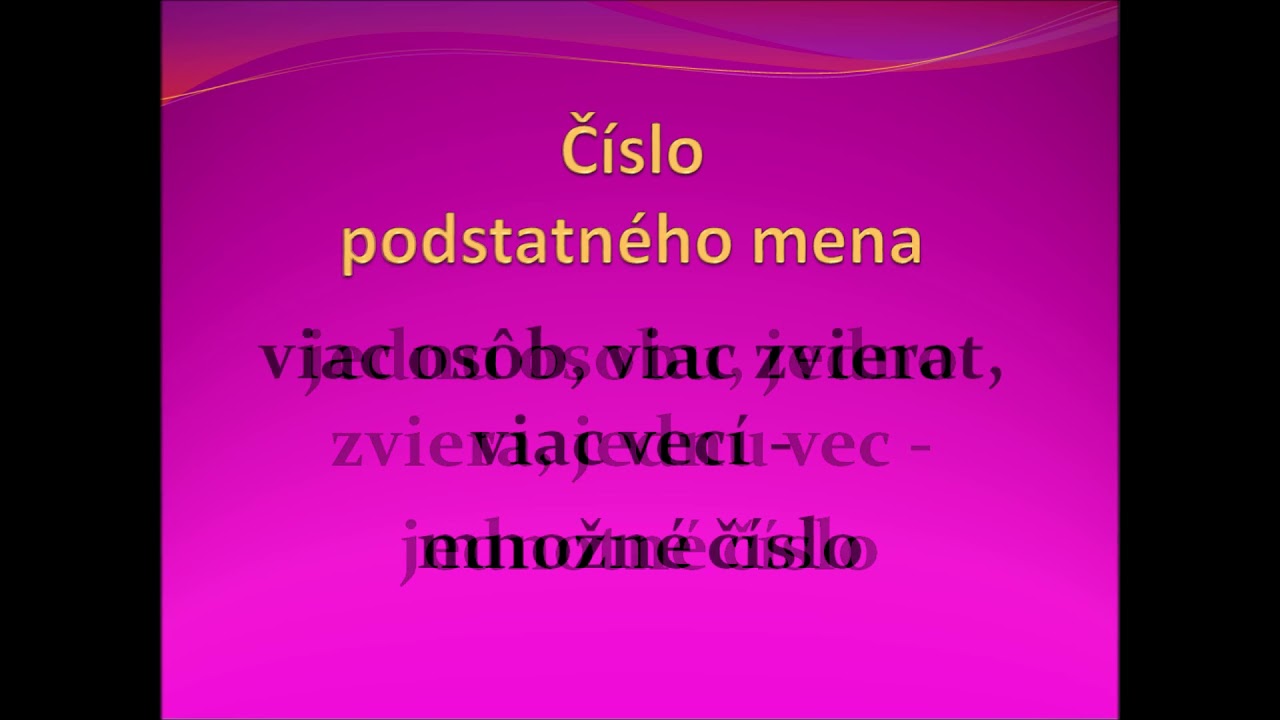 Gramatické kategórie podstatných mien - YouTube