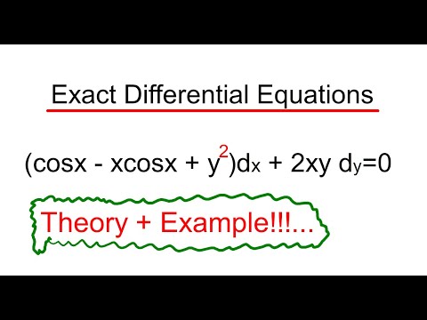 Solving Exact Differential Equations - YouTube