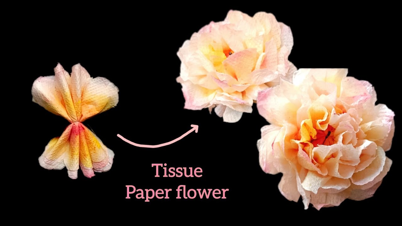 Tissue paper flowers | Easy paper rose tutorial | Handmade rose flower ...