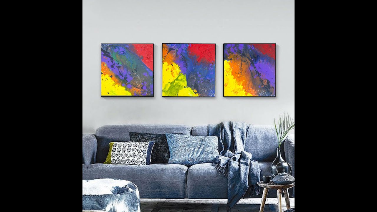 Triptych painting - Pooviartgallery - YouTube