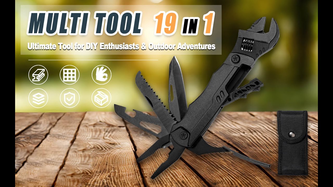 Hanboost HDA-19M Multi Tool EDC Small Adjustable Wrench with Piler for ...