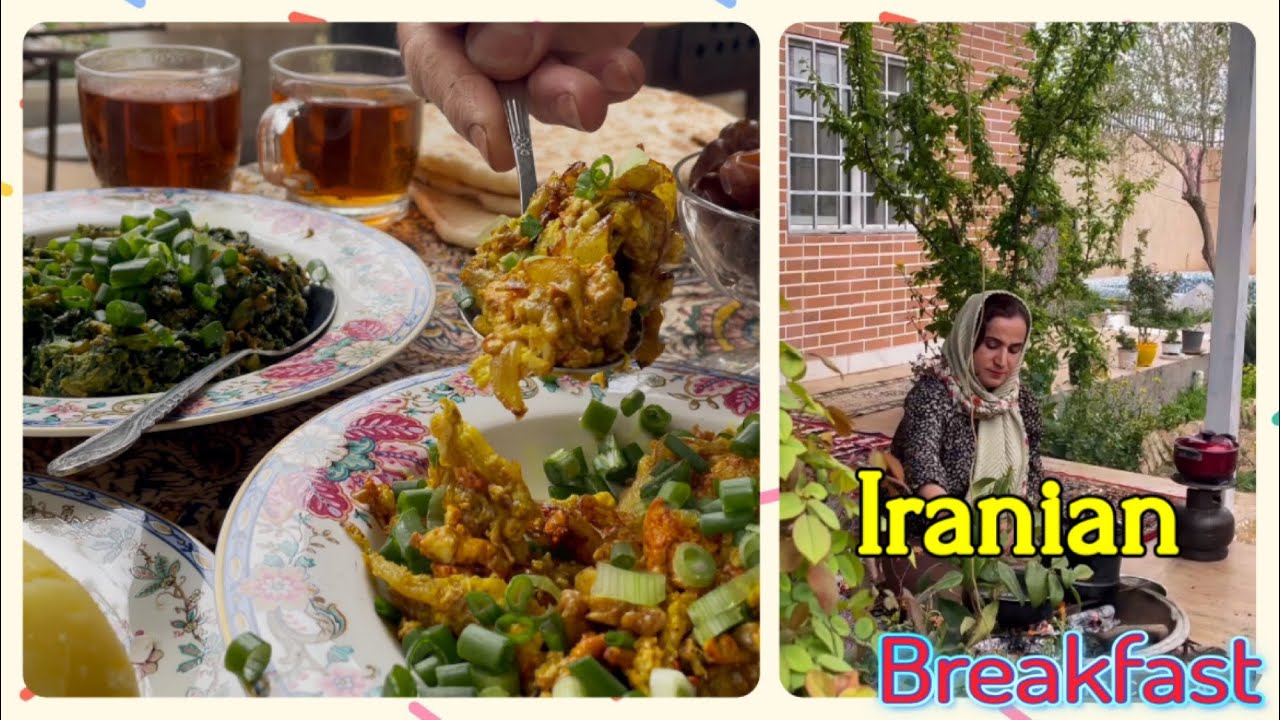 Easy Iranian Breakfast in the Farm Village: Homemade Bread & Flavorful ...