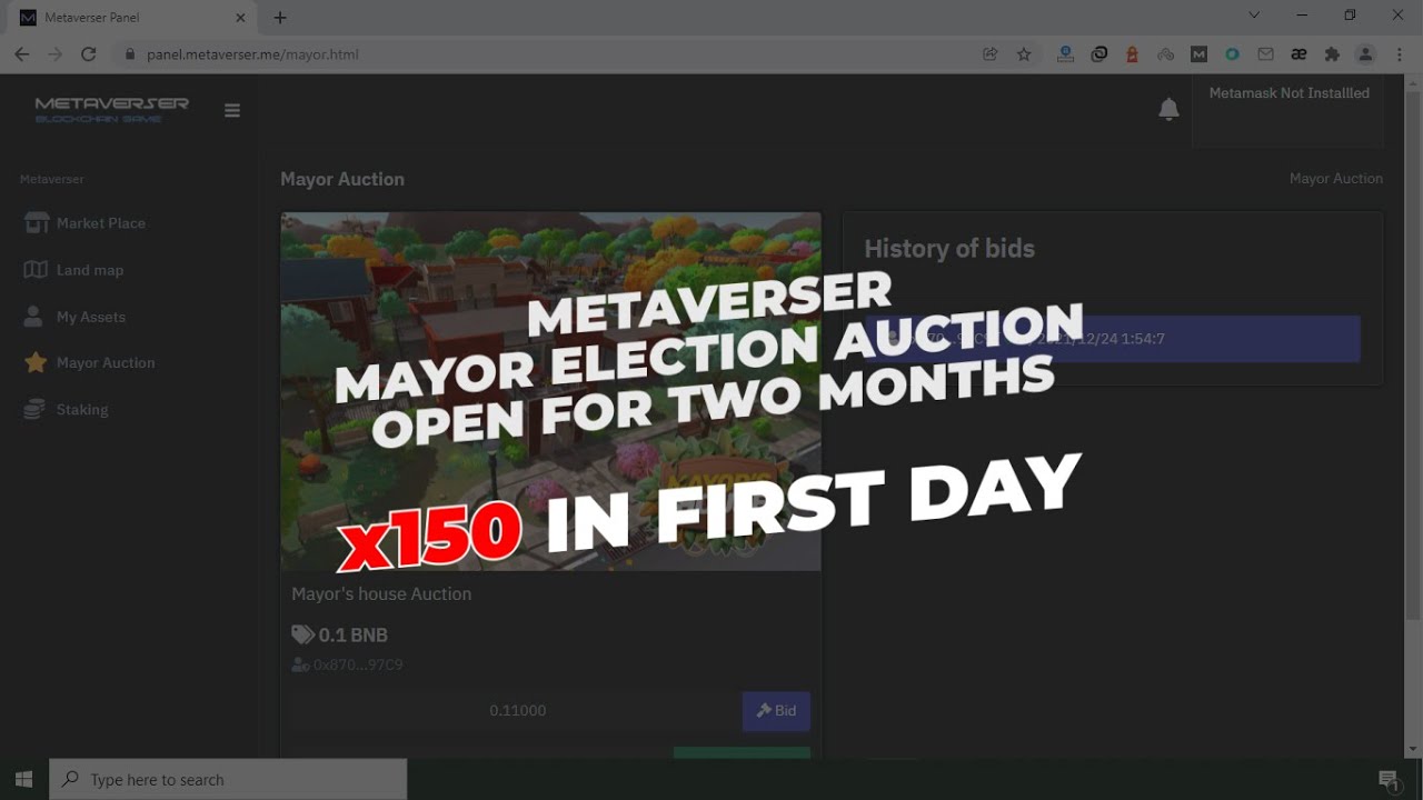 Metaverser Mayor Election Auction - YouTube