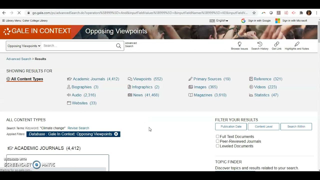 Gale in Context Opposing Viewpoints Tutorial - YouTube
