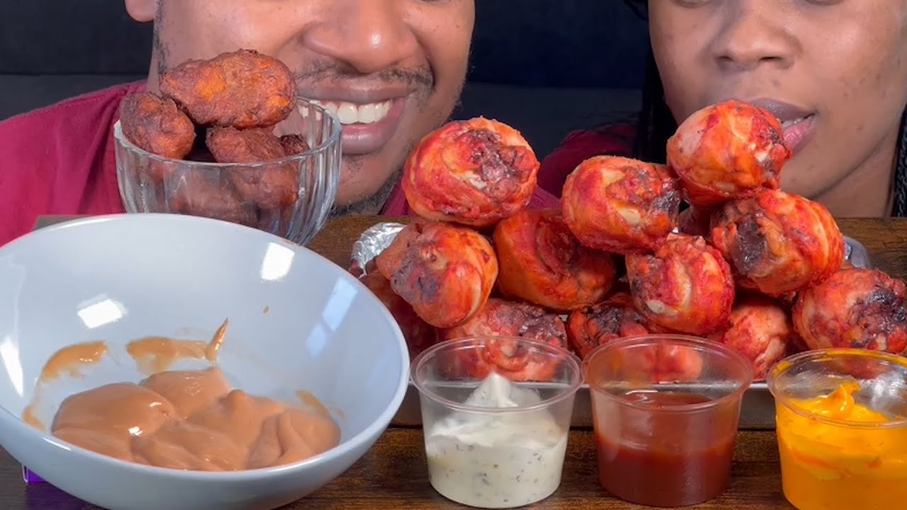 Asmr eating food videos on youtube tandoori chicken in oven mukbang (no ...