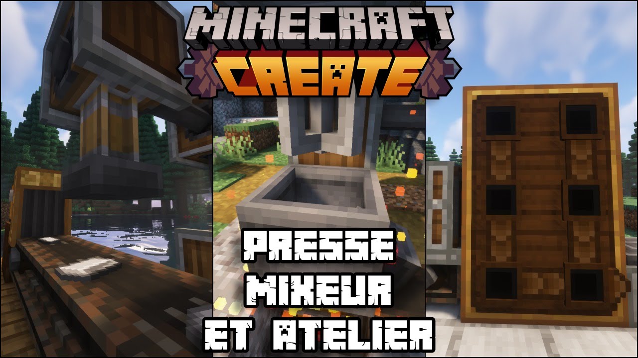 Minecraft Create [FR] - La presse, le mixeur et l'atelier mécanique #3 ...