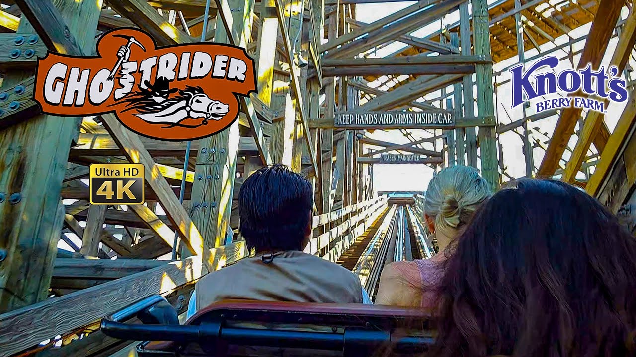 August 2022 Ghost Rider Roller Coaster Third Row On Ride 4K POV Knott's ...
