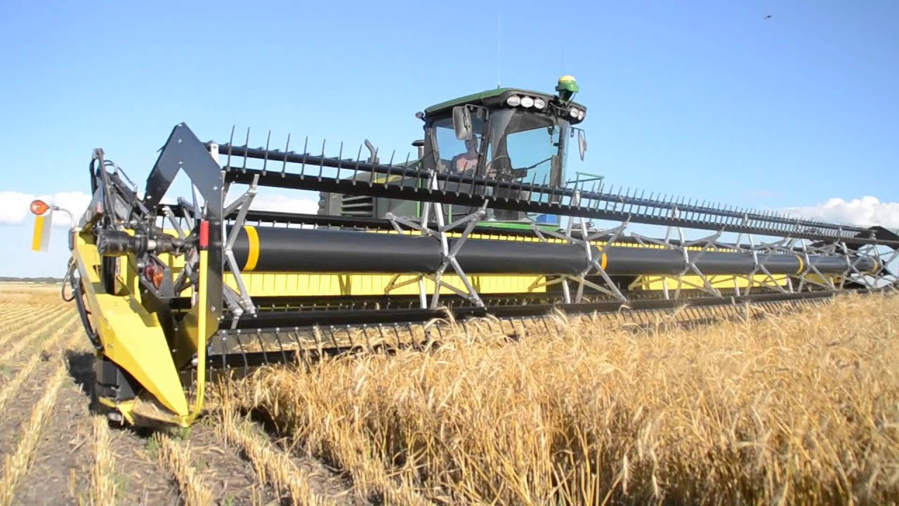Swathing wheat and canola - A.B Dunsmore and Sons - YouTube