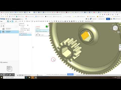 onShape tutorial mating gears - YouTube