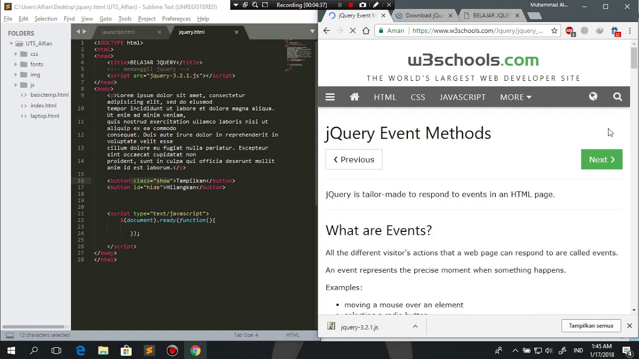 Tutorial Dasar Jquery - YouTube