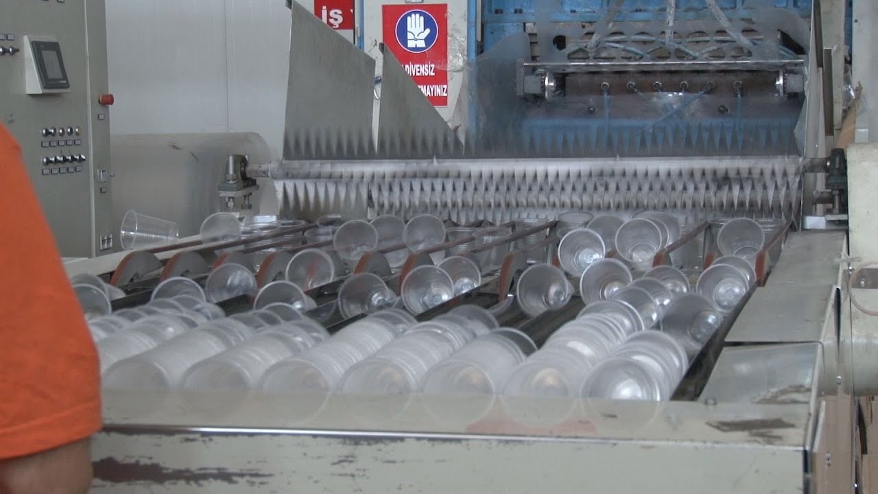 Plastic Cups Factory Package 1 - Stock Video - YouTube