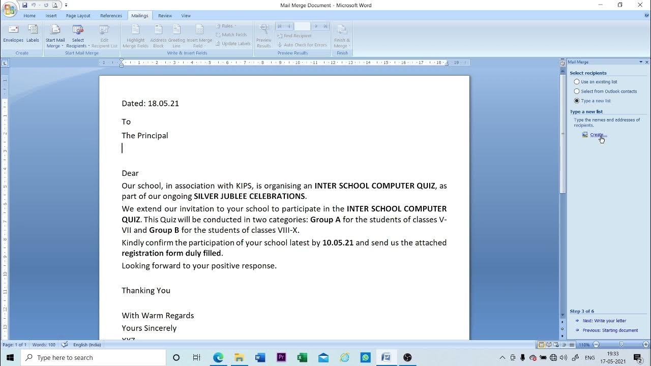 VI:CH-4_USING MAIL MERGE -ACTIVITY SECTION - YouTube