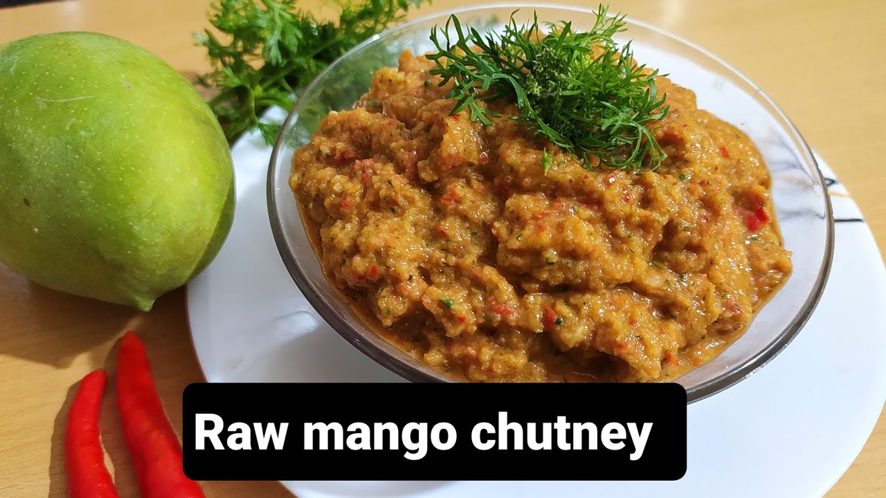 Spicy chatpata Raw mango chutney , Mango garlic chutney , Mango Recipes ...