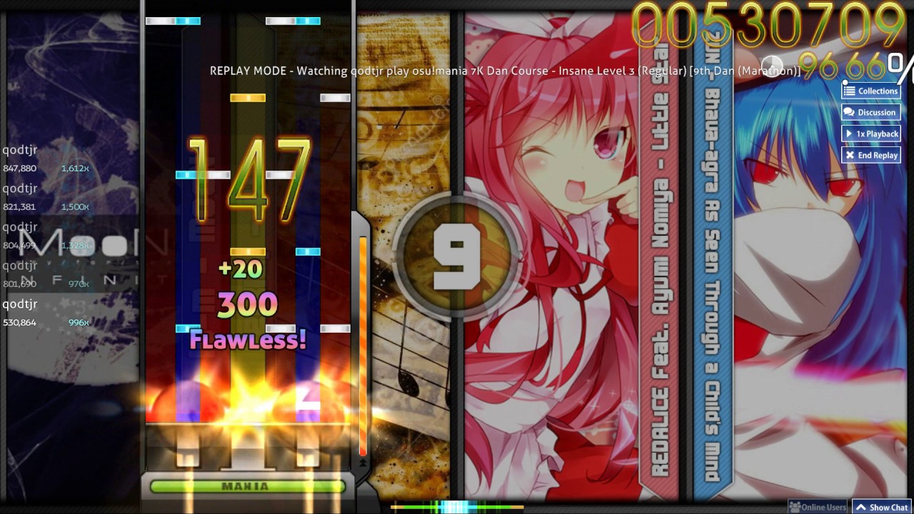 osu!mania 7K Dan Course - Insane Level 3 (Regular) [9th Dan (Marathon ...