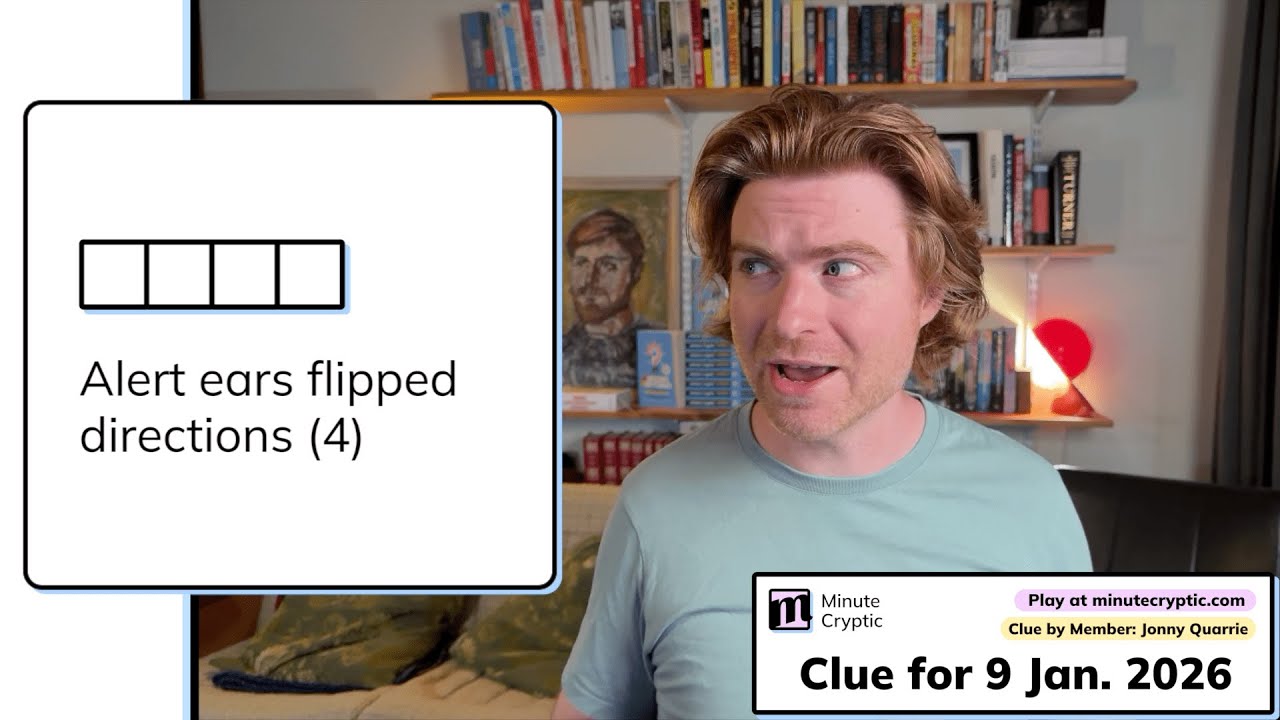 Minute Cryptic Clue 563: Alert ears flipped directions (4) - YouTube