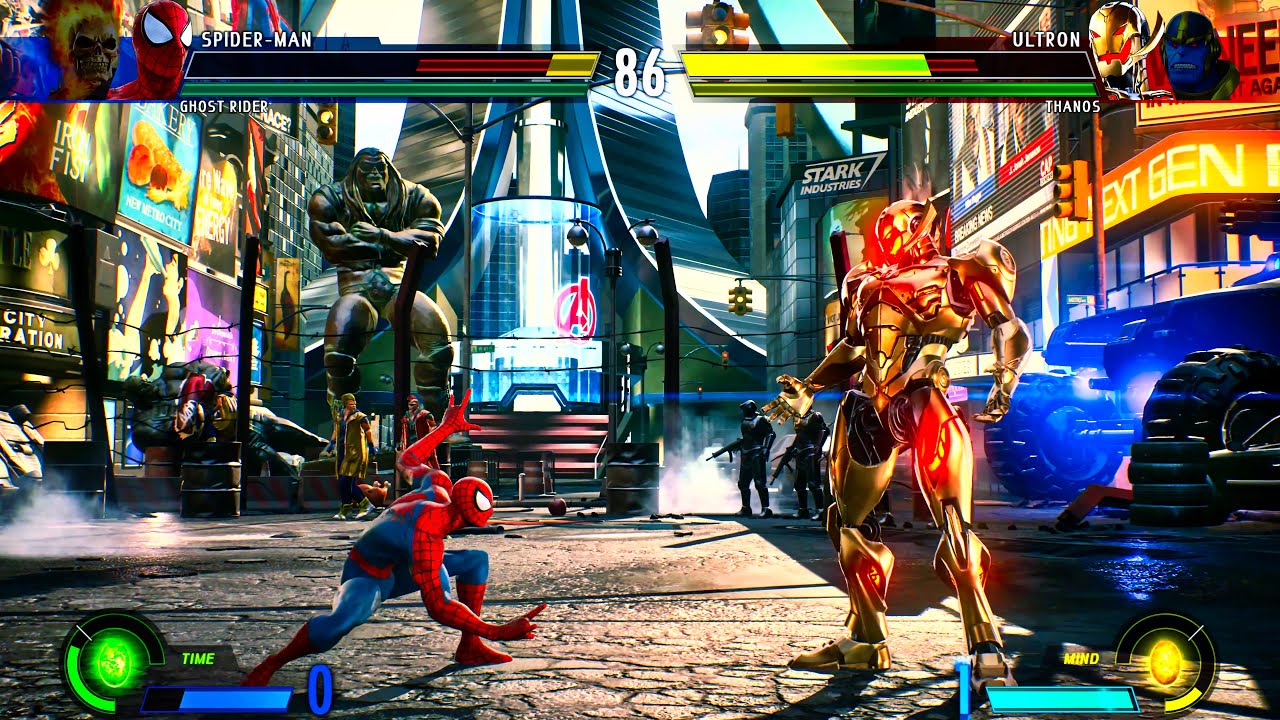 Marvel VS Capcom Infinite | Spiderman & Ghost Rider vs Thanos & Ultron ...
