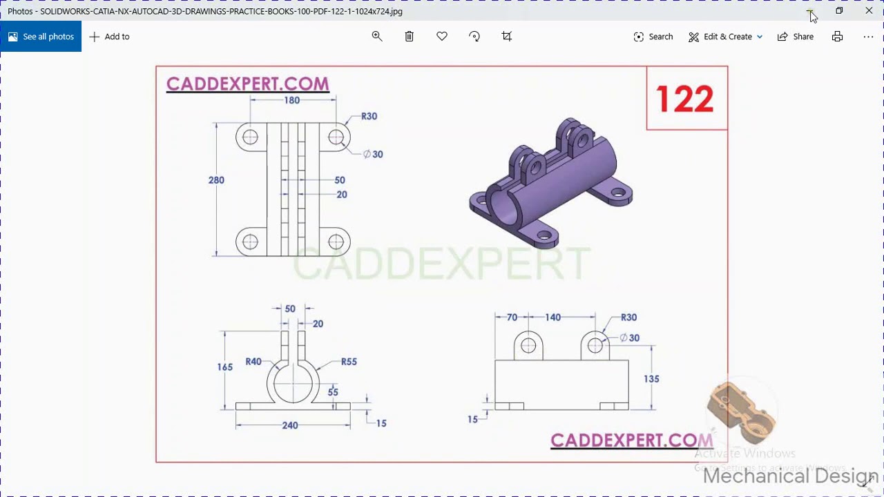 CREO TUTORIAL SOLID PART DESIGN - DRW NO. 122 - YouTube