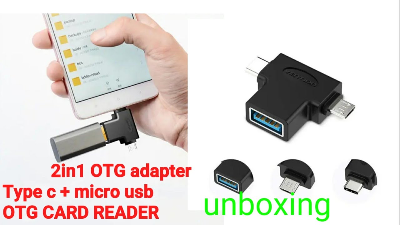 Type c + micro Usb 2 in 1 OTG Adapter Unboxing Best otg cable 2 in 1 ...