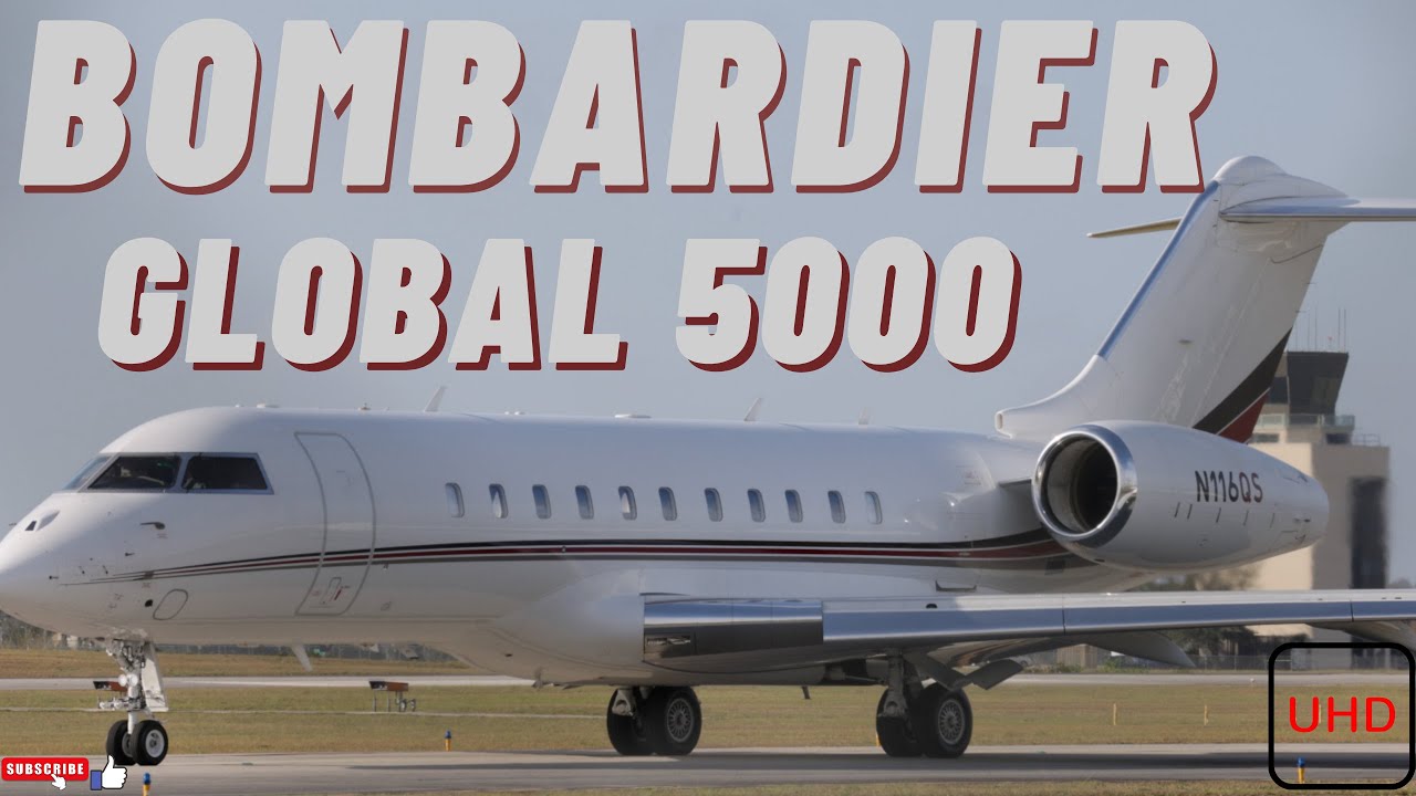 Bombardier Global 5000 Takeoff and Epic Engine Sound - YouTube