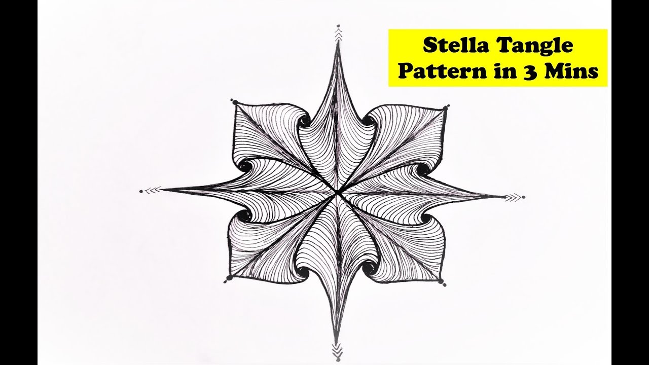 How to draw Stella Tangle Pattern | Step by Step | Zentangle | Designs ...