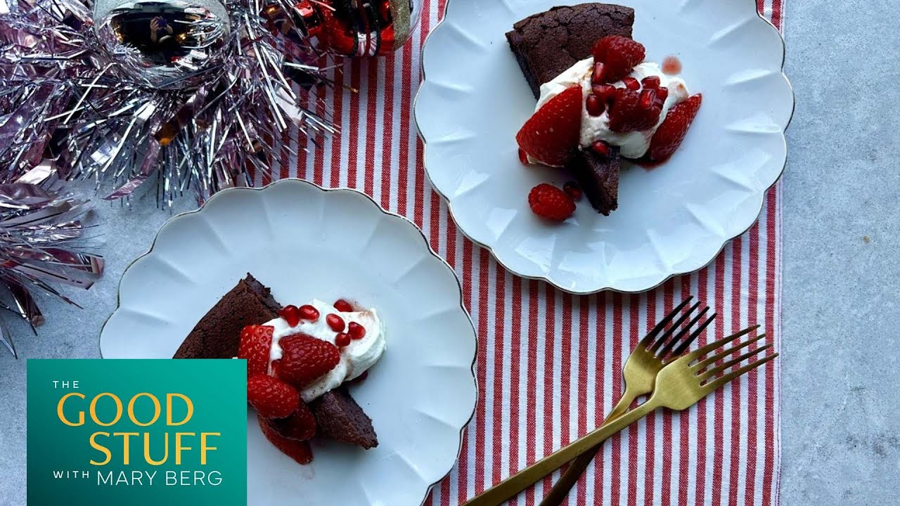 Mary Berg's Flourless Chocolate Cake with Mulled Wine Berries | The ...