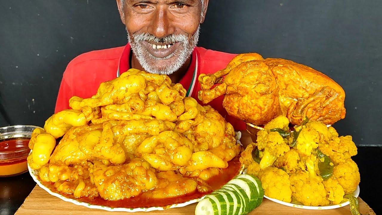 Eating Most Oily Mutton Fat Curry,Whole Chikhen Curry || Fulkofi Fry ...