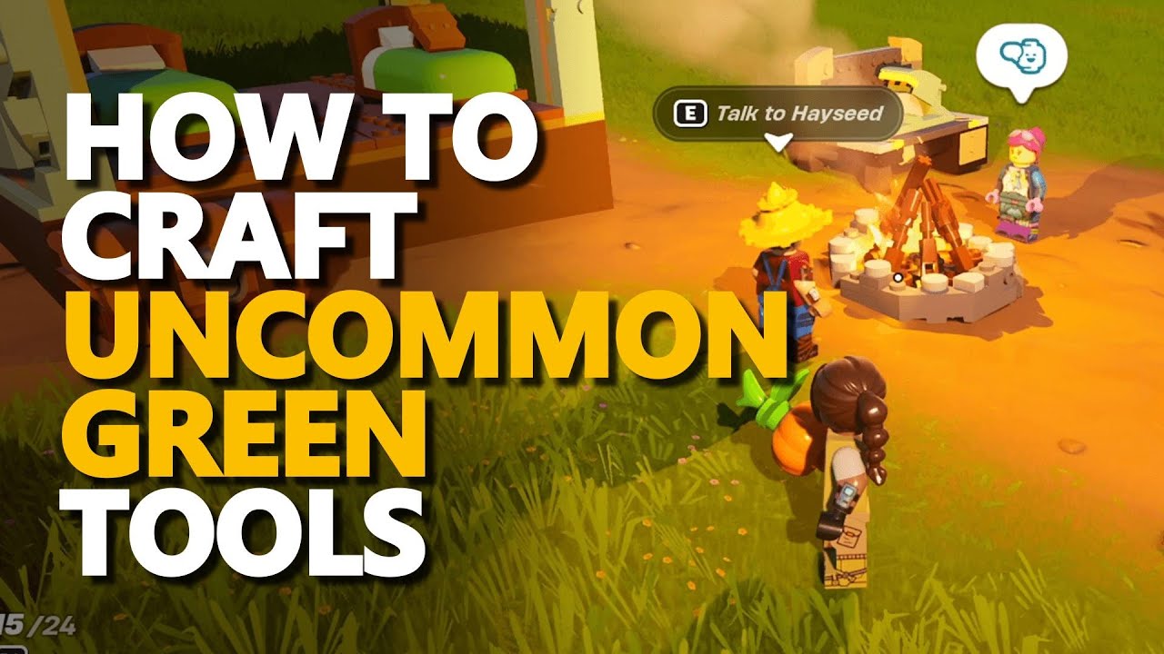 How to craft Uncommon Green Tools Forest Axe Pickaxe Shovel Sword ...