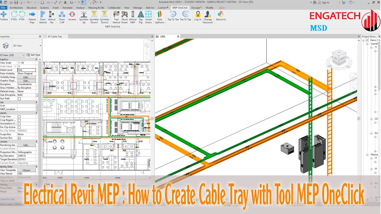 ENGATECH REVIT MEP: How To Create Cable Tray with Add-in MEP OneClick ...