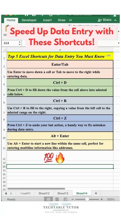 Excel Shortcut: Must Know Data Entry Shortcuts used in Excel |#excel #excelshortcuts - YouTube