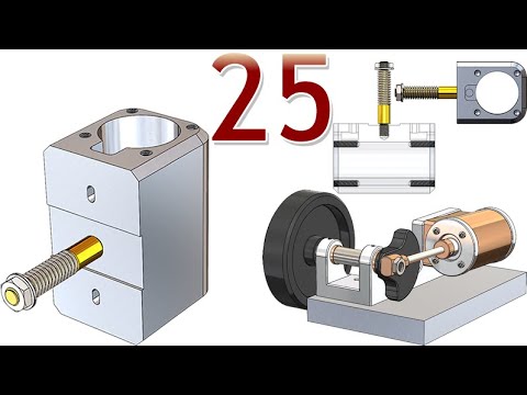 25-Project 42| Horizontal Wobbler Steam Kit | SolidWorks Tutorial: cylinder sub-assembly, screw ...