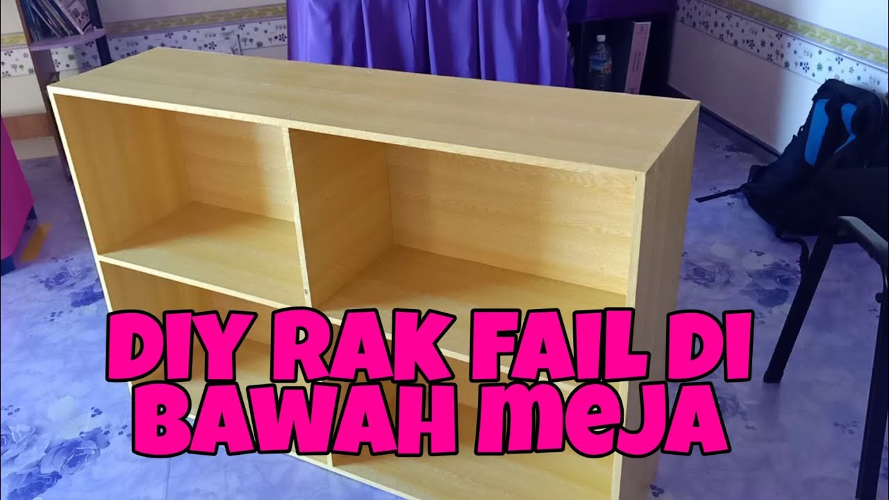 diy rak fail bawah meja - YouTube