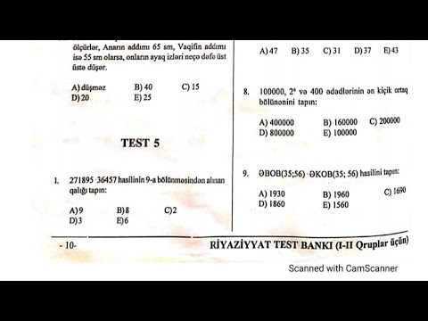 Natural ədədlər.Test 5(Araz 1-2 qruplar) #riyaziyyat #naturalədədlər