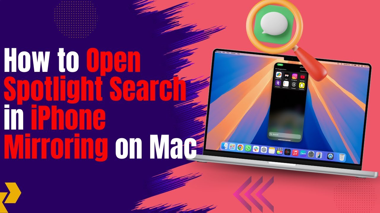 How to Open Spotlight Search in iPhone Mirroring on Mac - YouTube