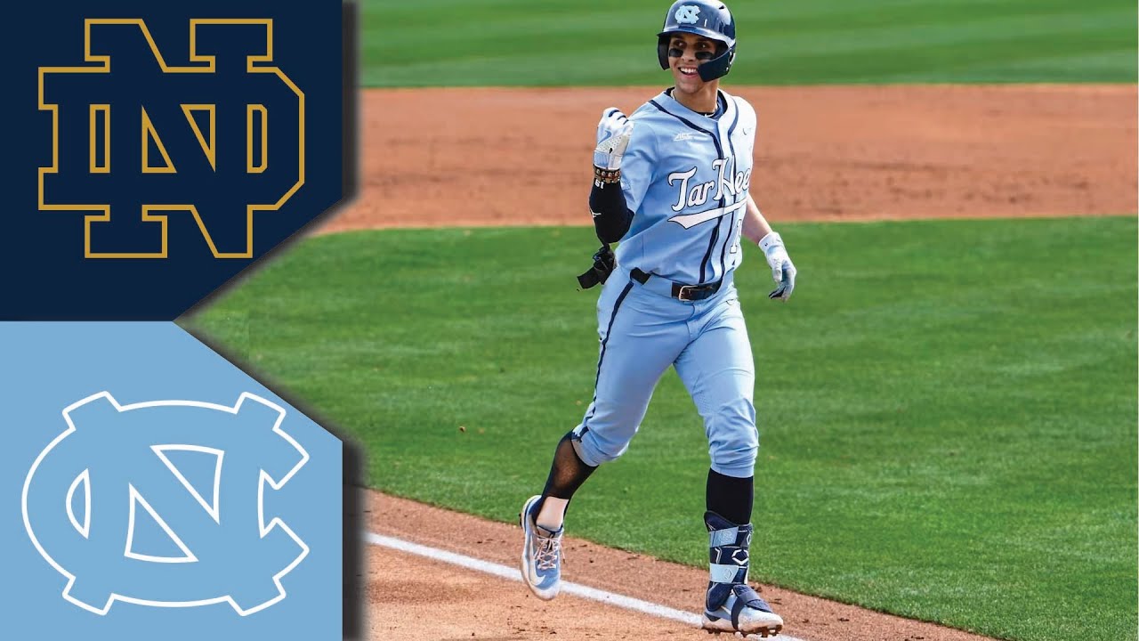 #13 North Carolina vs Notre Dame Baseball Highlights CLOSE GAME 2 ...