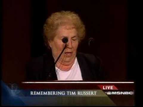 Honoring TIM RUSSERT-Sis.Socciarelli-Memorial Service In WDC - YouTube
