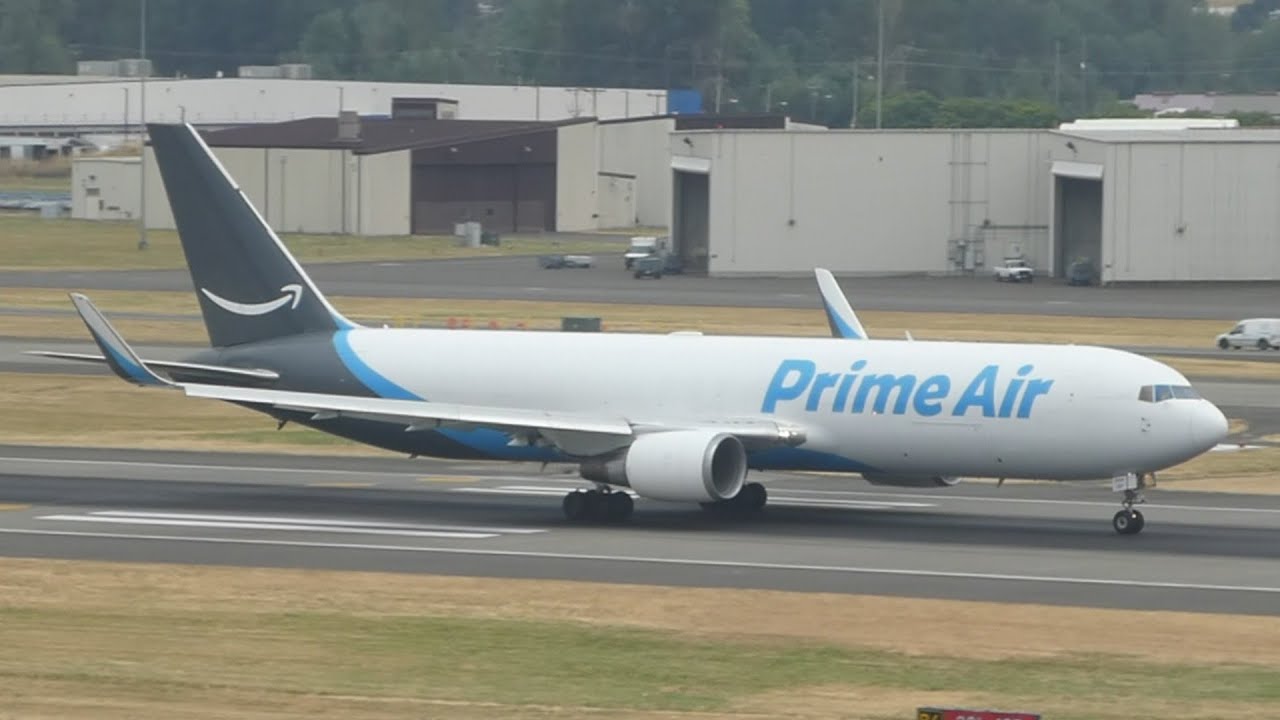 Amazon Air (ATI) Boeing 767-323(ER)(BDSF) [N397AZ] Takeoff from PDX ...