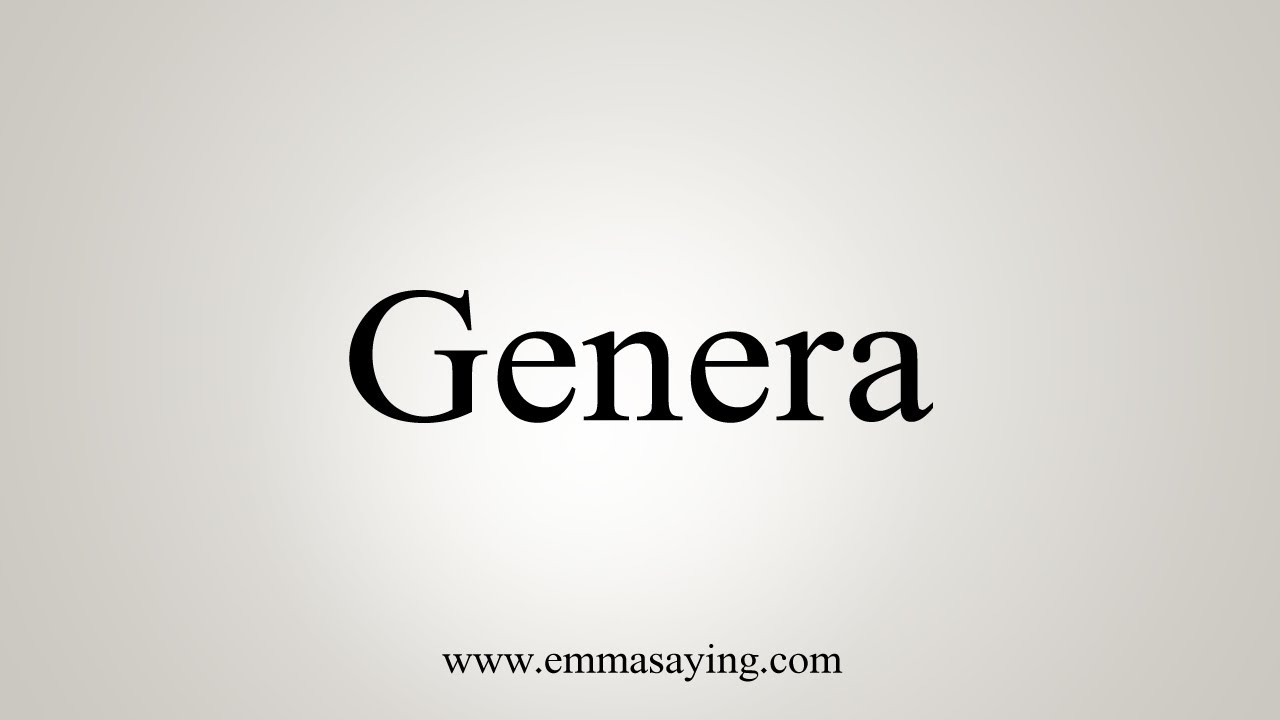 How To Say Genera - YouTube