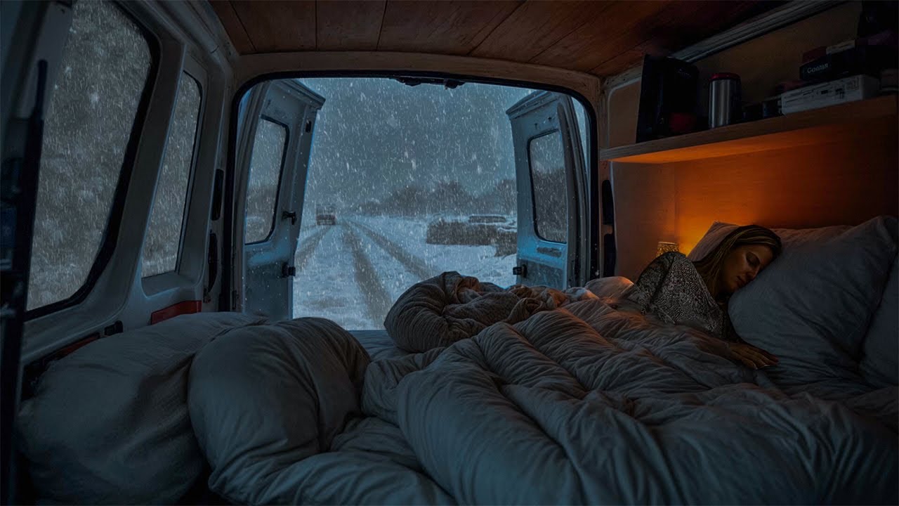 Real snow sounds put you to deep sleep | sleep soundly in car on snow ...