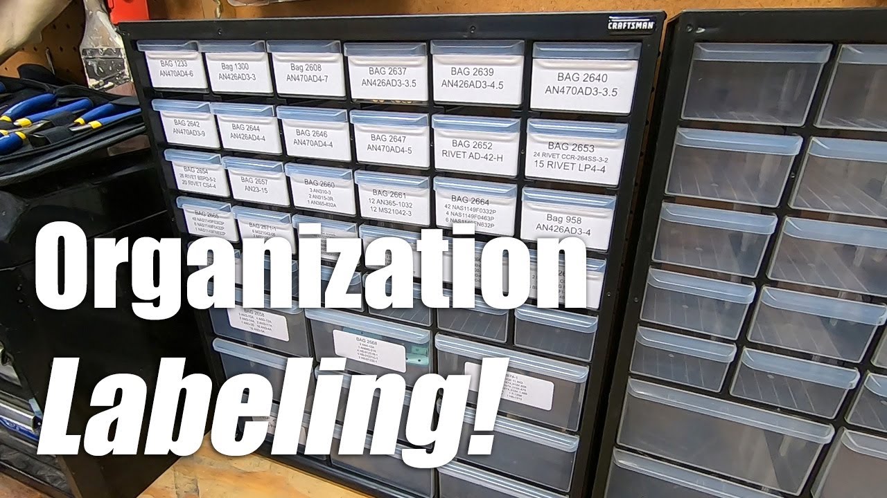 Van's RV Aircraft - Organization Labeling for Parts Cabinet - YouTube