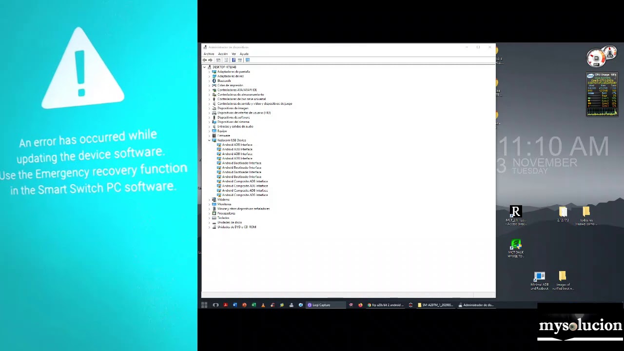 todos los Galaxy A10 hasta A70 error pantalla azul Emergency solucion ...