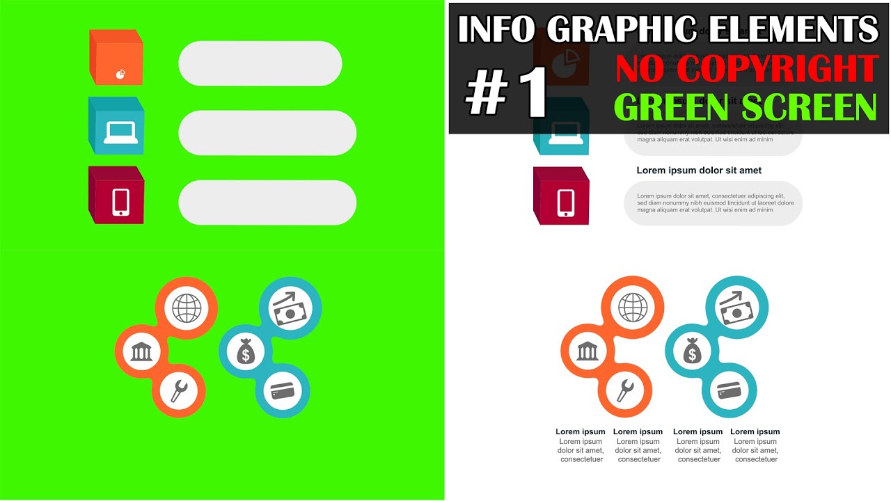 Free Green Screen 10 Info Graphic Elements - No Copyright #1 - YouTube