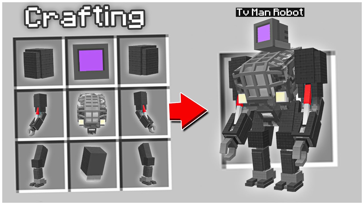 TV MAN MEMBUAT ROBOT TERKUAT DI MINECRAFT - YouTube