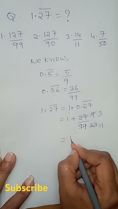 Conversion to p/q form |1.27 Bar into p/q form | Recurring Decimal to Fraction #maths #shorts # ...