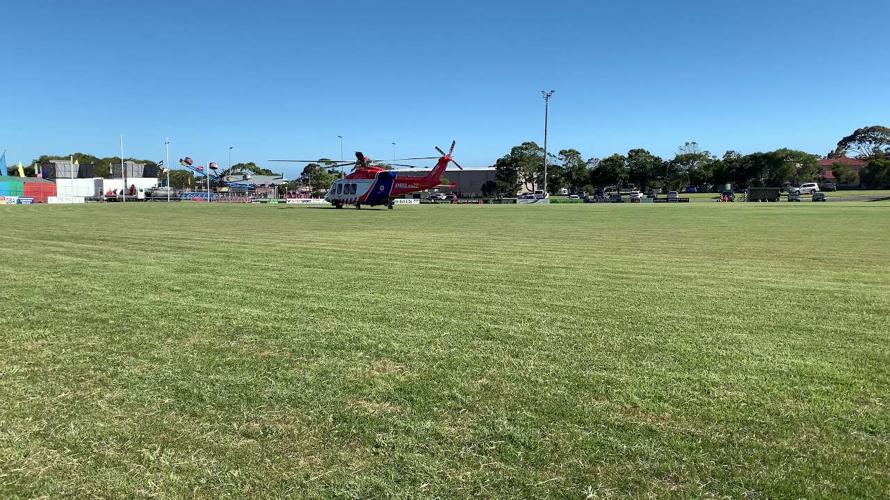 Ambulance Victoria HEMS 2 VH-YXK Taking Off From Inverloch Football ...
