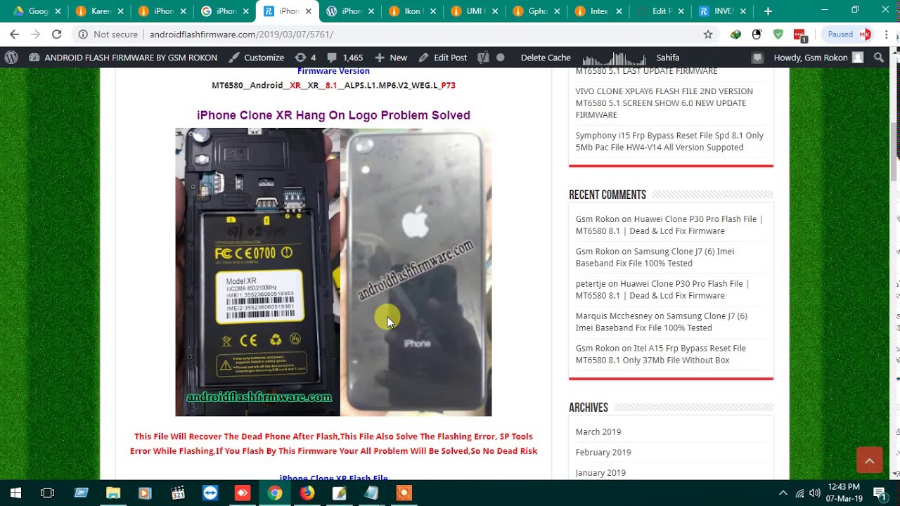 iPhone Clone XR Flash File MT6580 8.1 Frp Hang Logo Display Fix ...