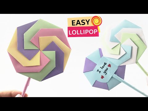 Kağıttan Lolipop Yapımı Kolay ve Eğlenceli - Origami Lolipop Nasıl Yapılır?