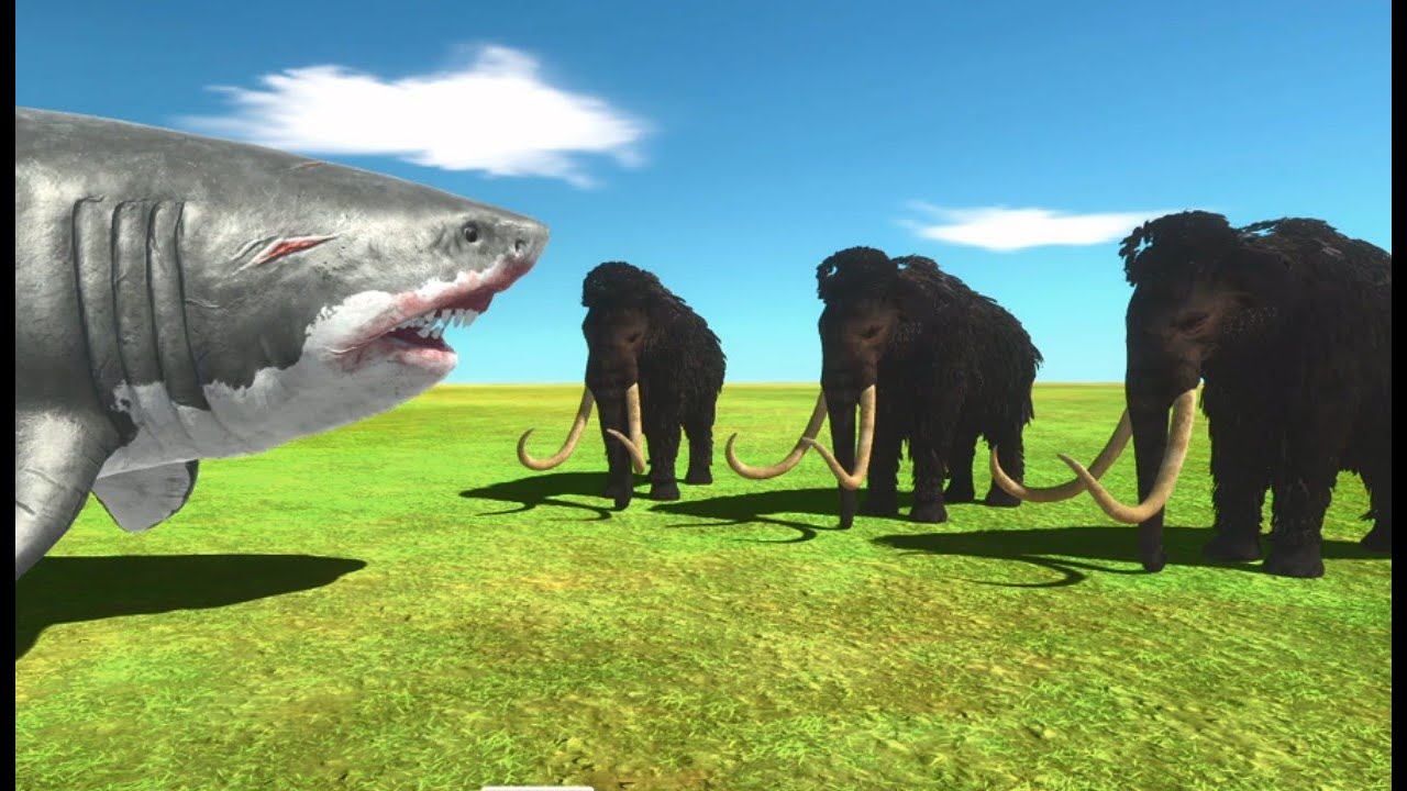 Baby Shark Megalodon vs Prehistoric Wolly Mammoth Animal Revolt Battle ...