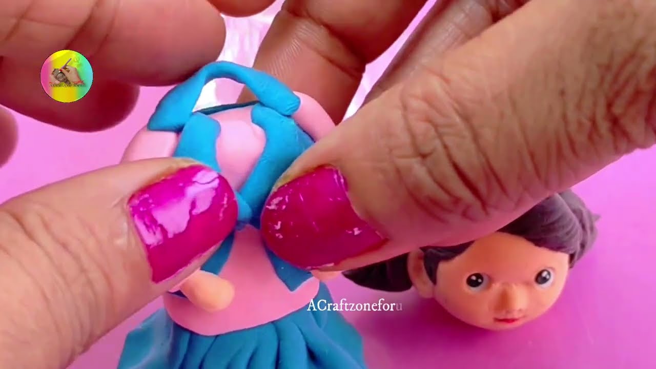 Barbie clay doll | Art doll tutorial @ACraftzoneforu - YouTube